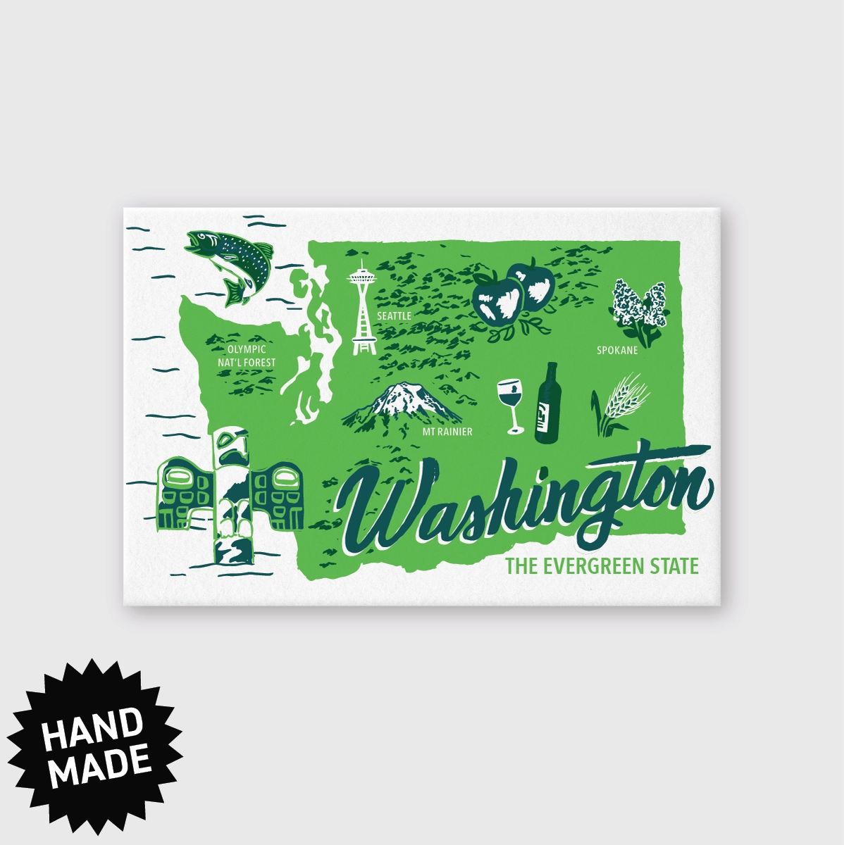 Washington Map Postcard – Wyldwood Creative