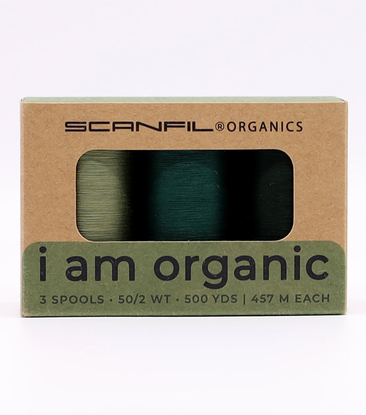 Scanfil Organic Cotton - FORESTRY GREENS 3 Spool Set - 30wt Thread 300 ...