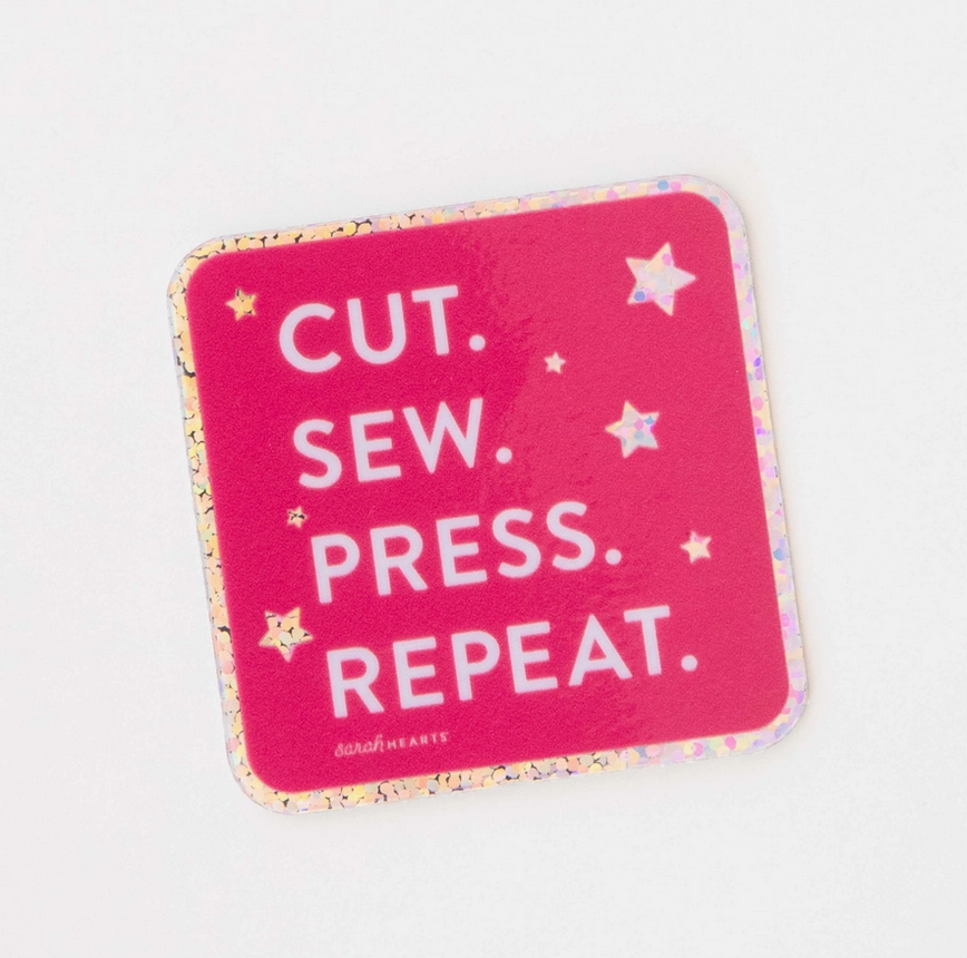 Cut Sew Press Repeat Sticker – Wyldwood Creative