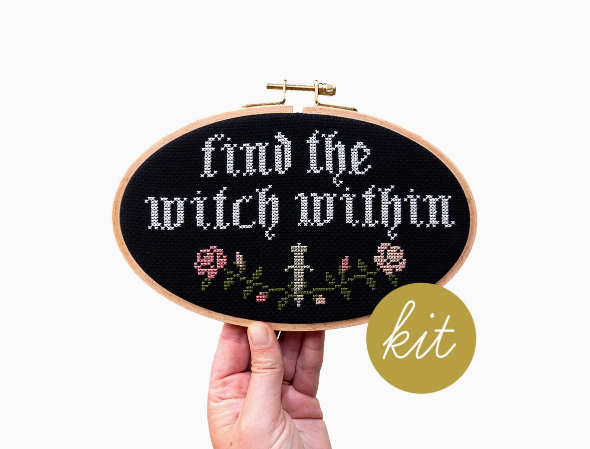 Find the Witch Within Cross Stitch Kit – Wyldwood Creative
